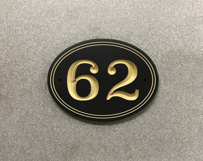 Short Oval Address Sign Engraved Designer House Numbers. Choice of 3 ...