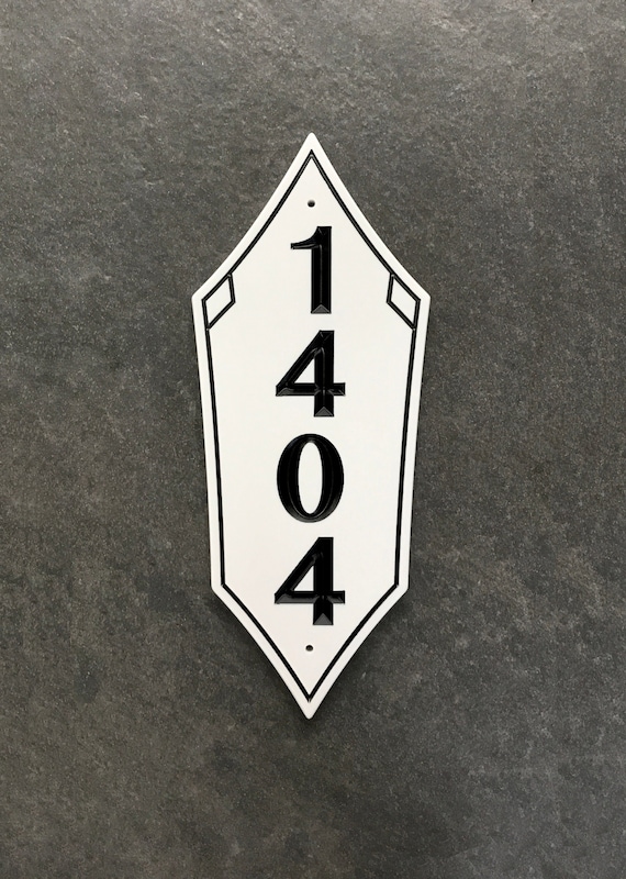 Vertical Mid Century Modern Address Sign Engraved House | Etsy