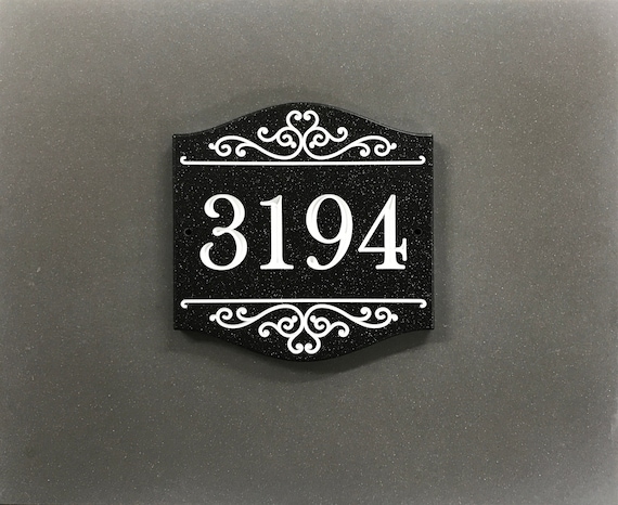 Jacobean Address Sign Engraved Designer House Numbers. Choice | Etsy