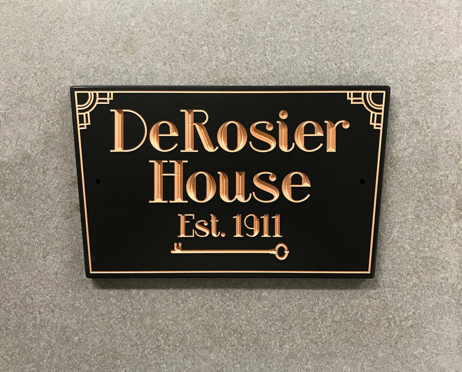 Art Deco House / Family Address Sign Engraved Designer House - Etsy