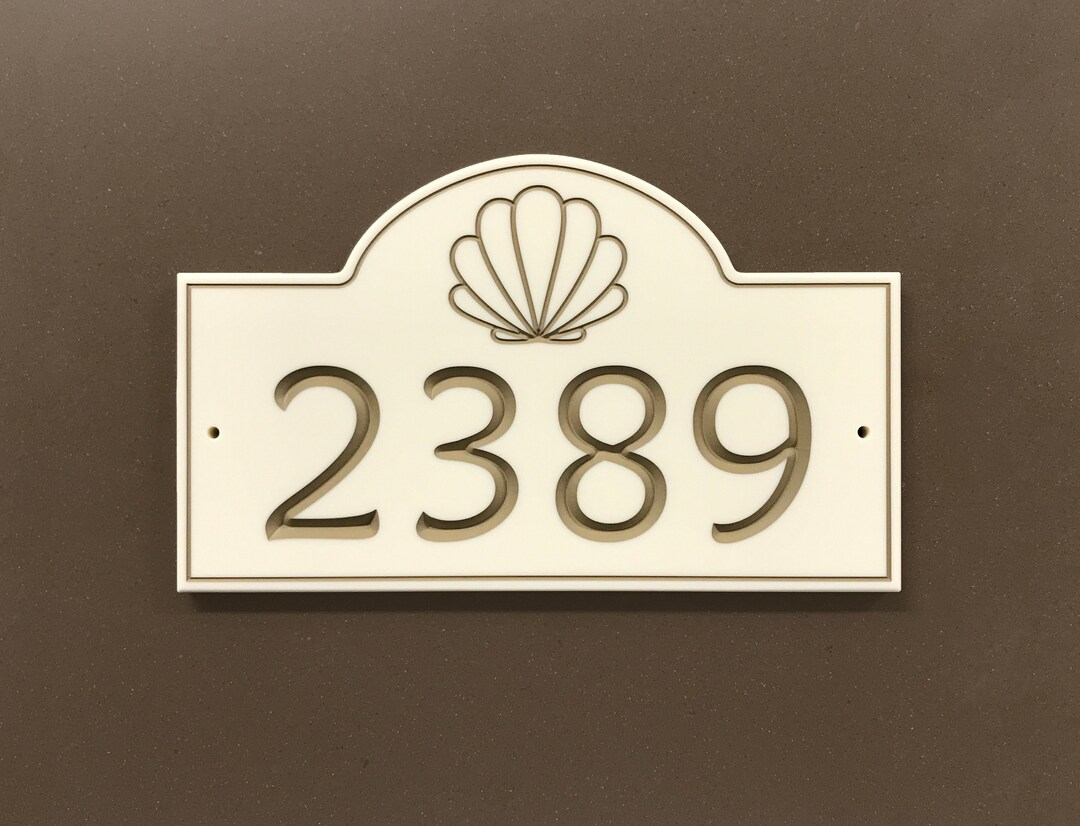 Coastal Address Sign Engraved Designer House Numbers. Choice of 3 Sizes ...