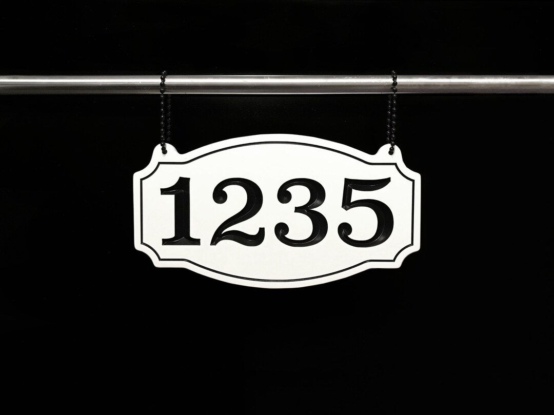 Hanging Old Fashioned Address Sign Engraved House Numbers. Choice of 3 ...
