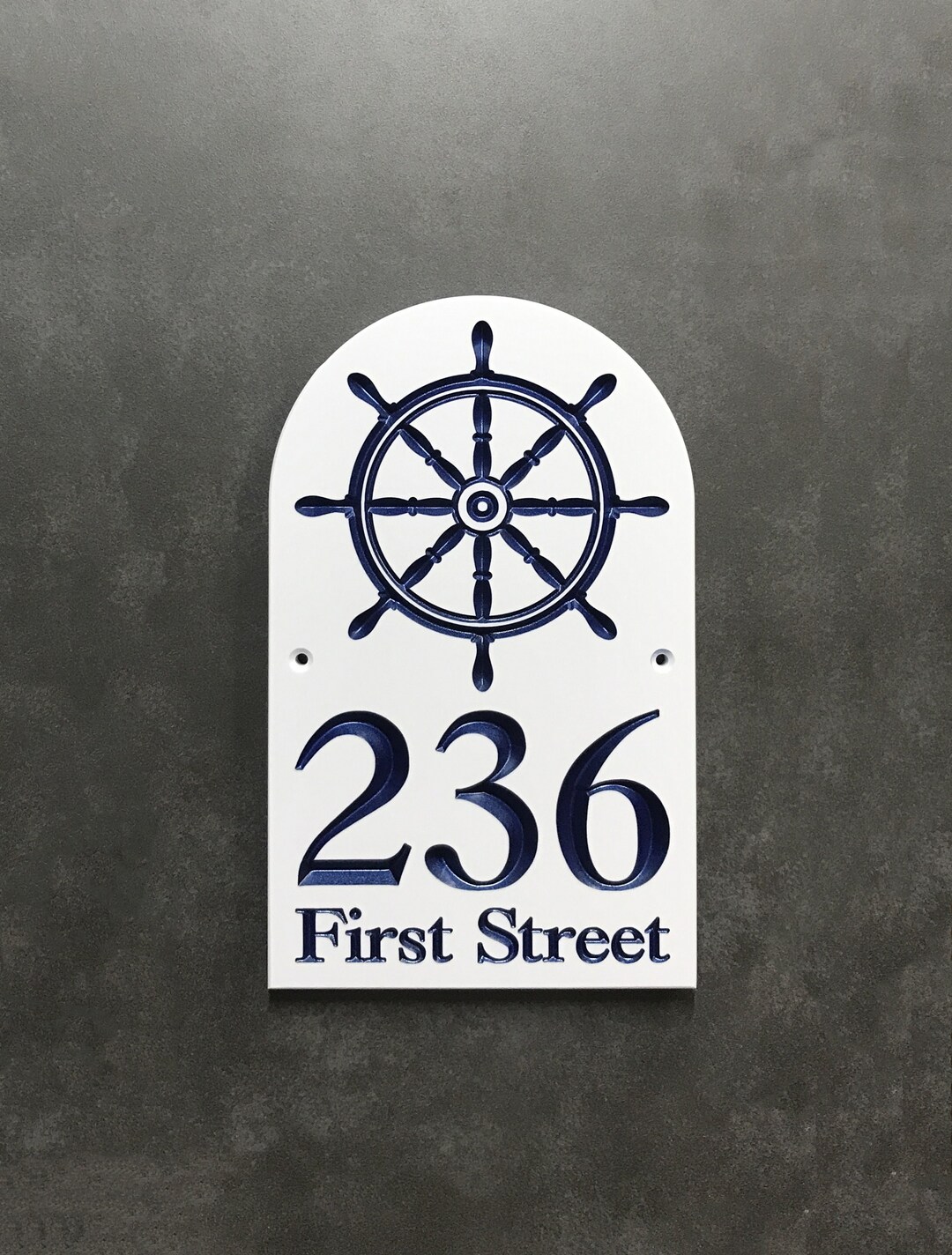 Maritime Address Sign Engraved Designer House Numbers. Choice of 3 ...