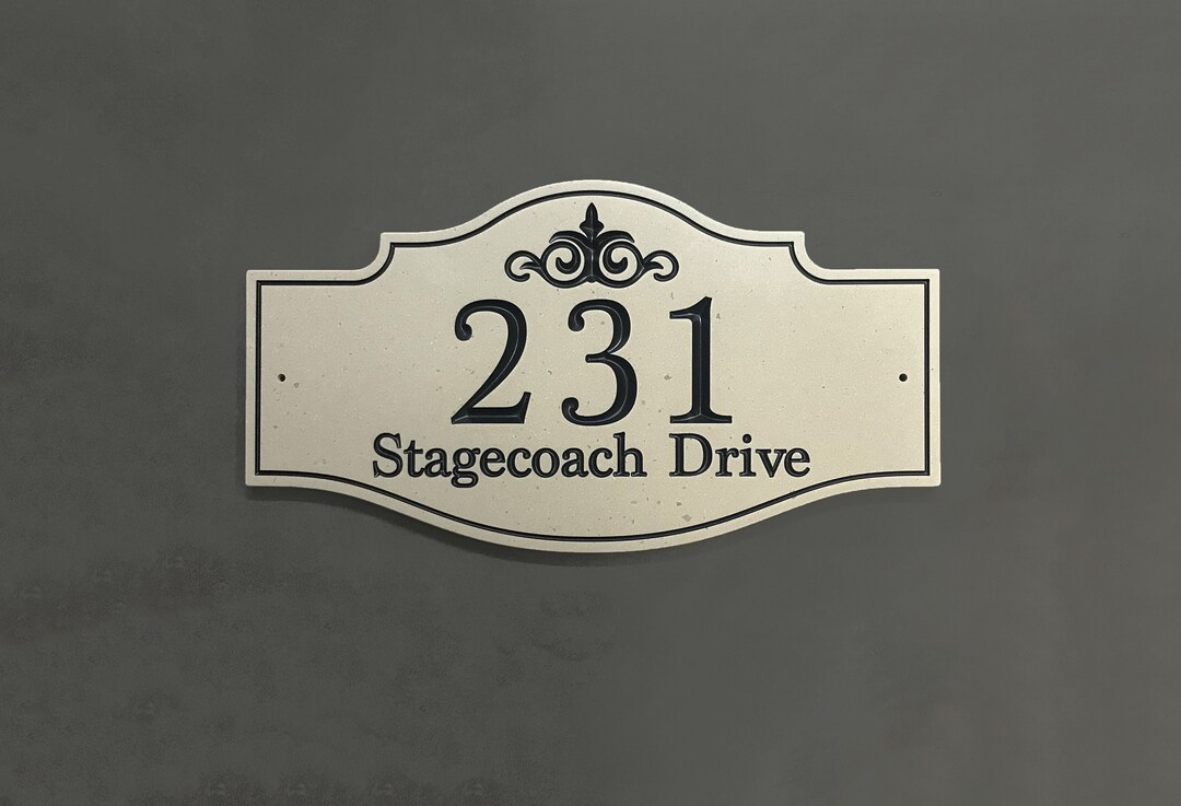 Victorian Address Sign Engraved Designer House Numbers. Choice of 3 ...