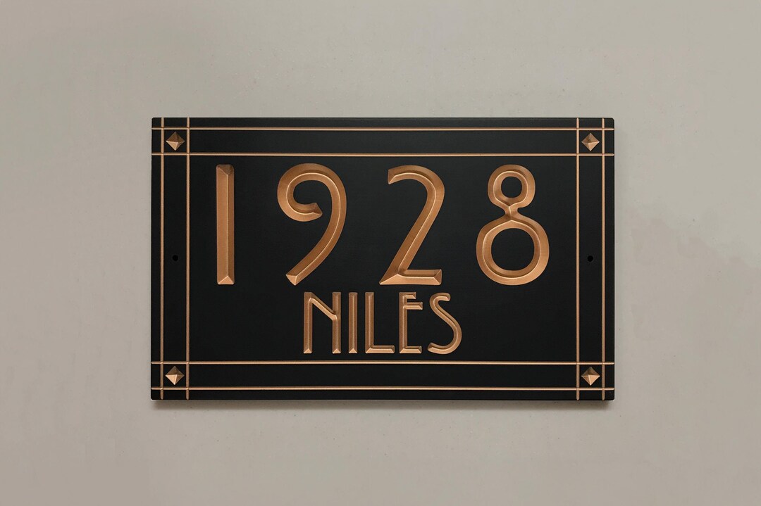 Craftsman Style Address Sign Engraved Designer House Numbers. Choice of ...