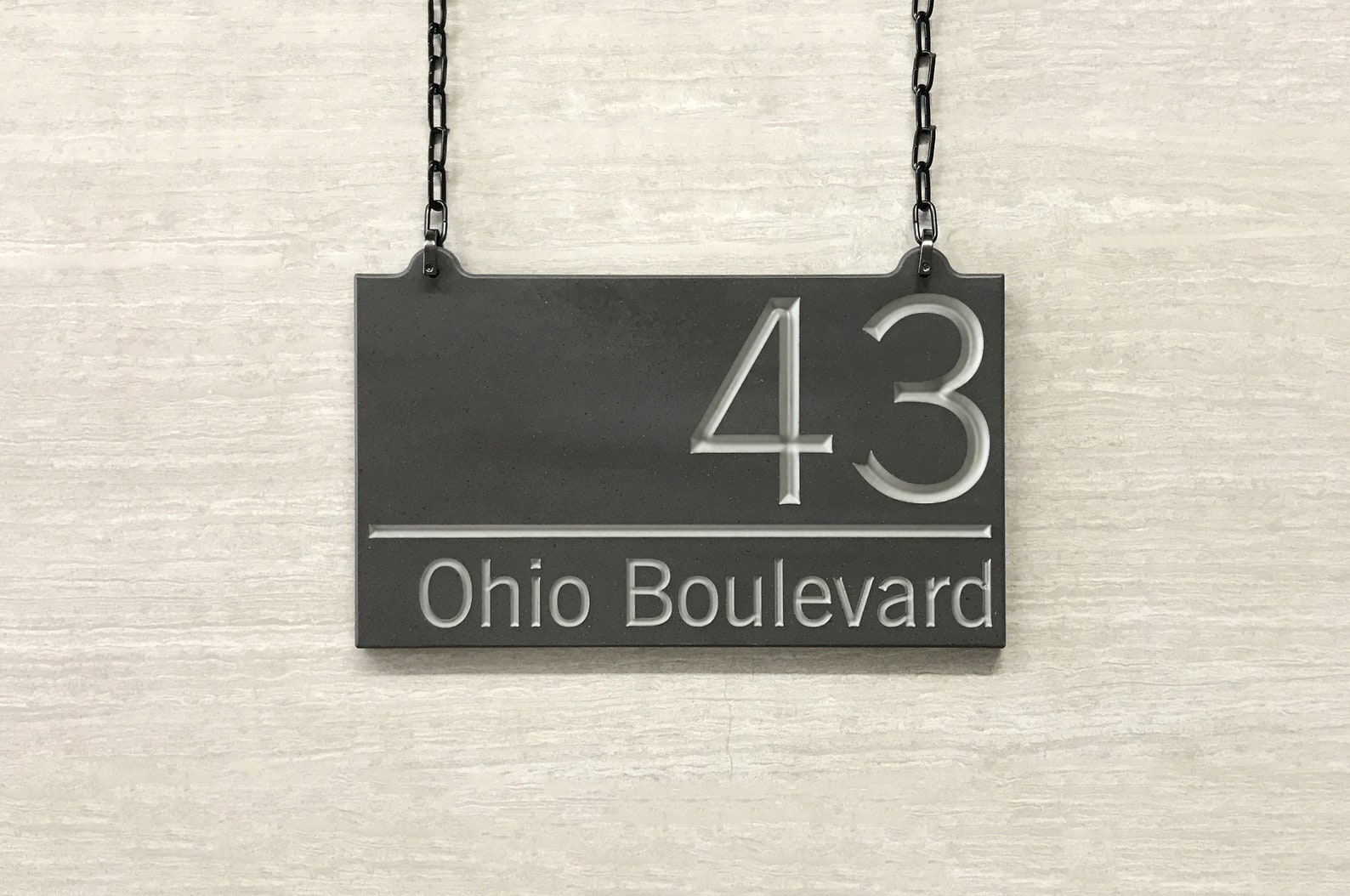 Justified Hanging Address Sign Engraved House Numbers. Choice - Etsy