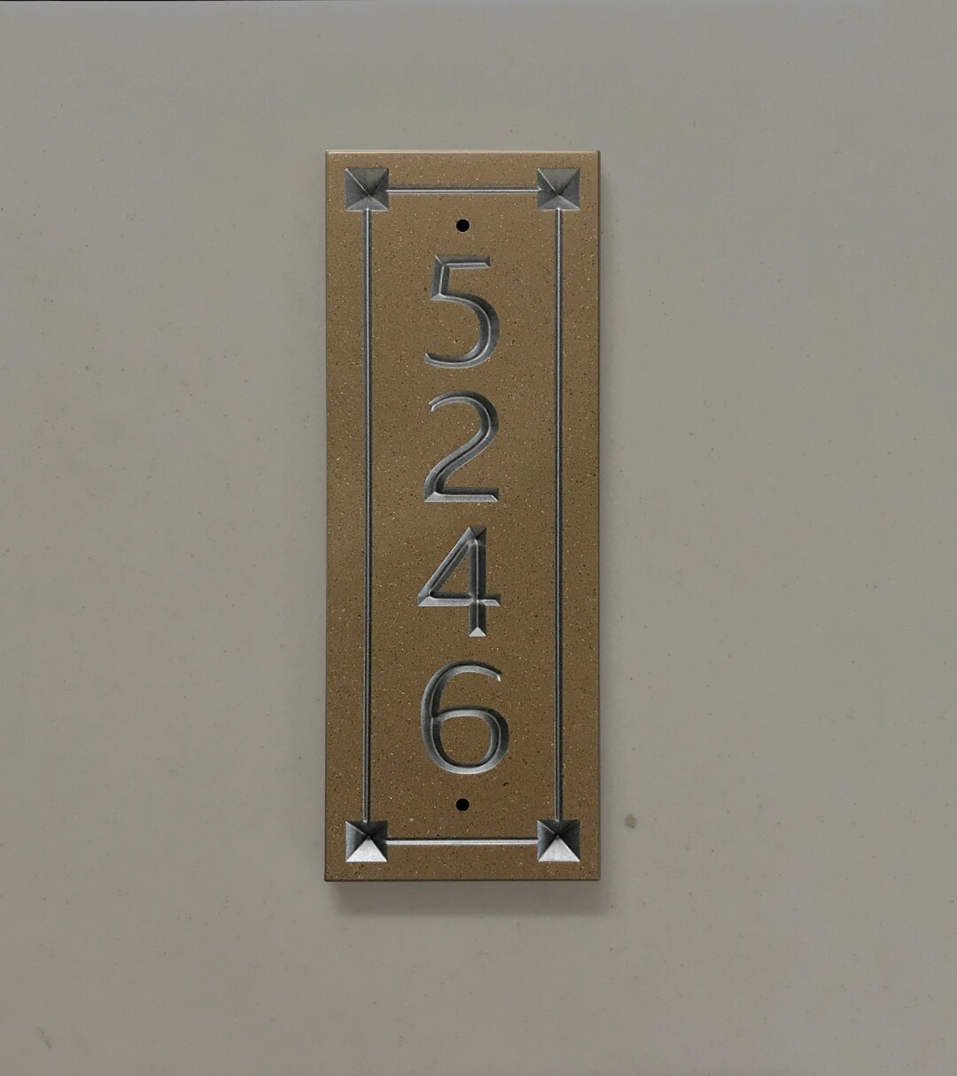 Vertical Industrial Address Sign Engraved House Number. Choice of 3 ...