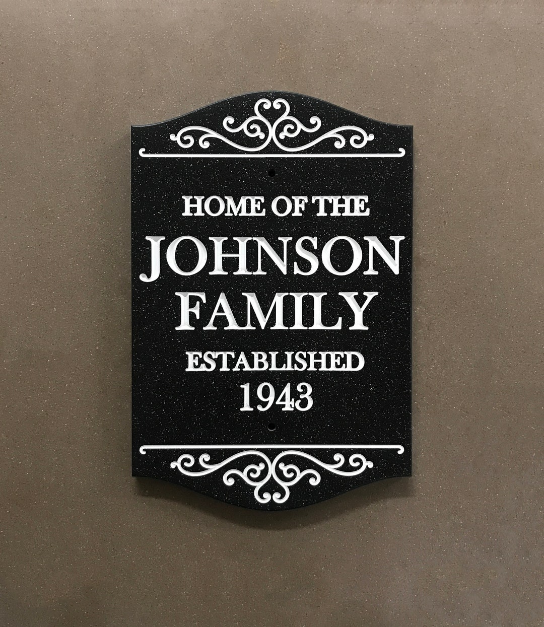 Jacobean Family Sign Engraved Designer House Numbers. Choice of 3 Sizes ...