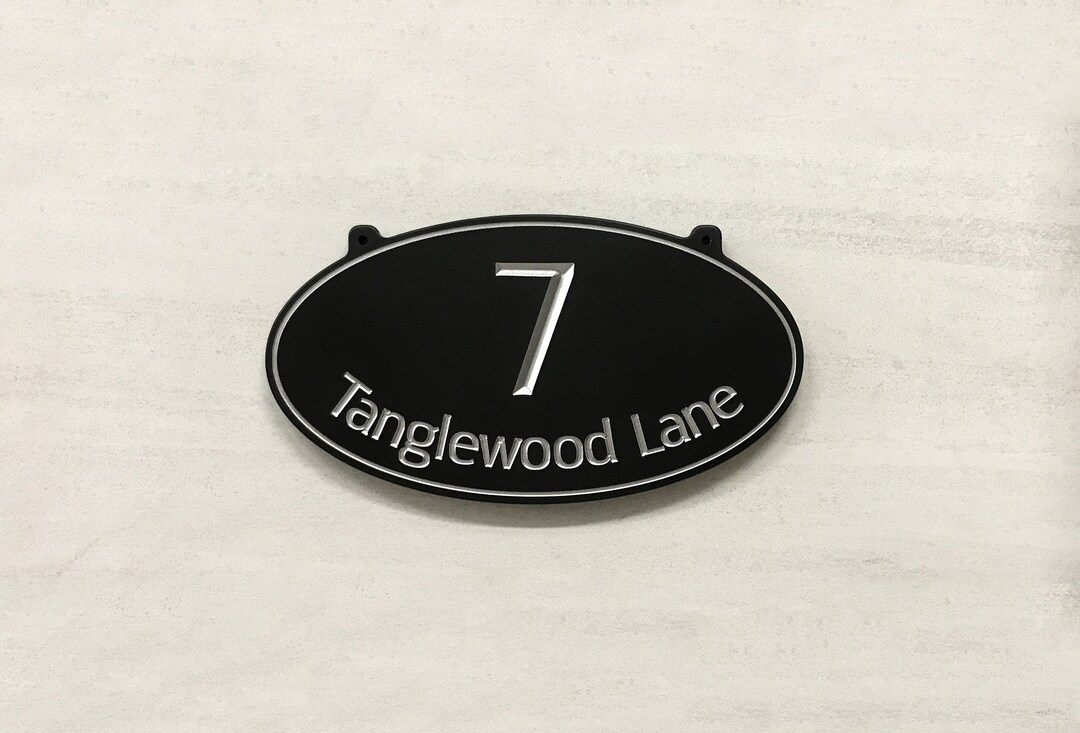 Oval Hanging Address Sign Engraved House Numbers. Choice of 3 - Etsy
