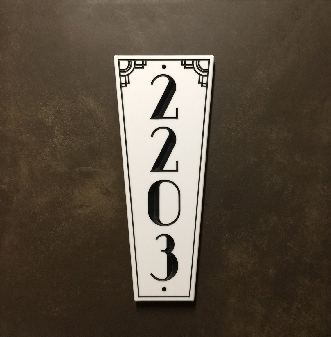 Art Deco Address Sign Engraved House Number. Choice of 3 Sizes. Fully ...