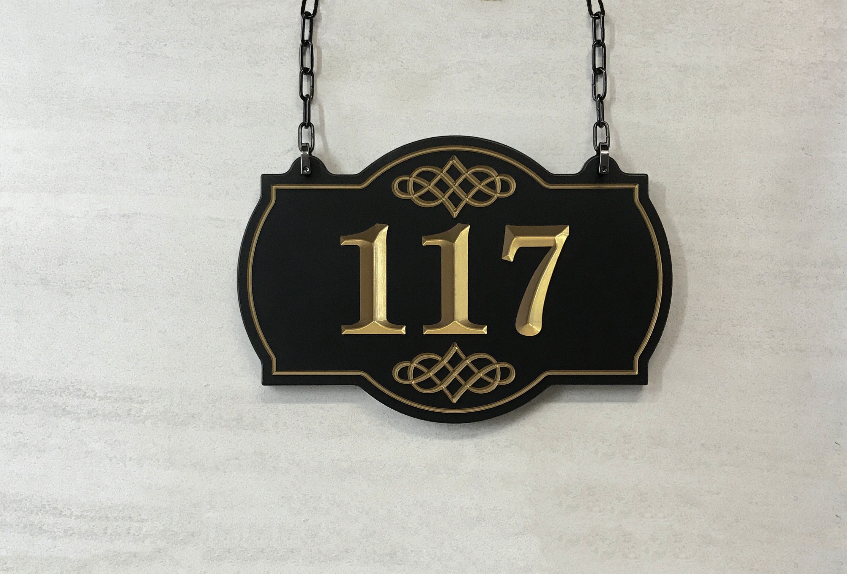 Hanging Elegant Address Sign Engraved House Numbers. Choice of | Etsy