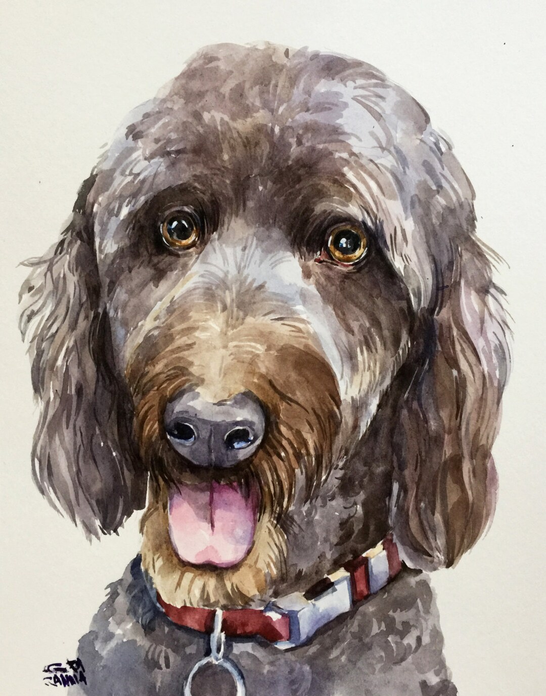 Custom Dog Portrait, Drawing Dog Painting, Christmas Gift, Custom Pet ...