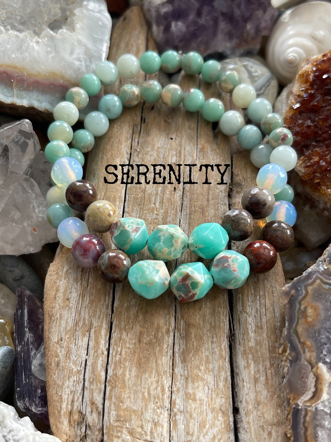Serenity Calming Gemstone Bracelet, Anxiety Relief Bracelet, Calming ...