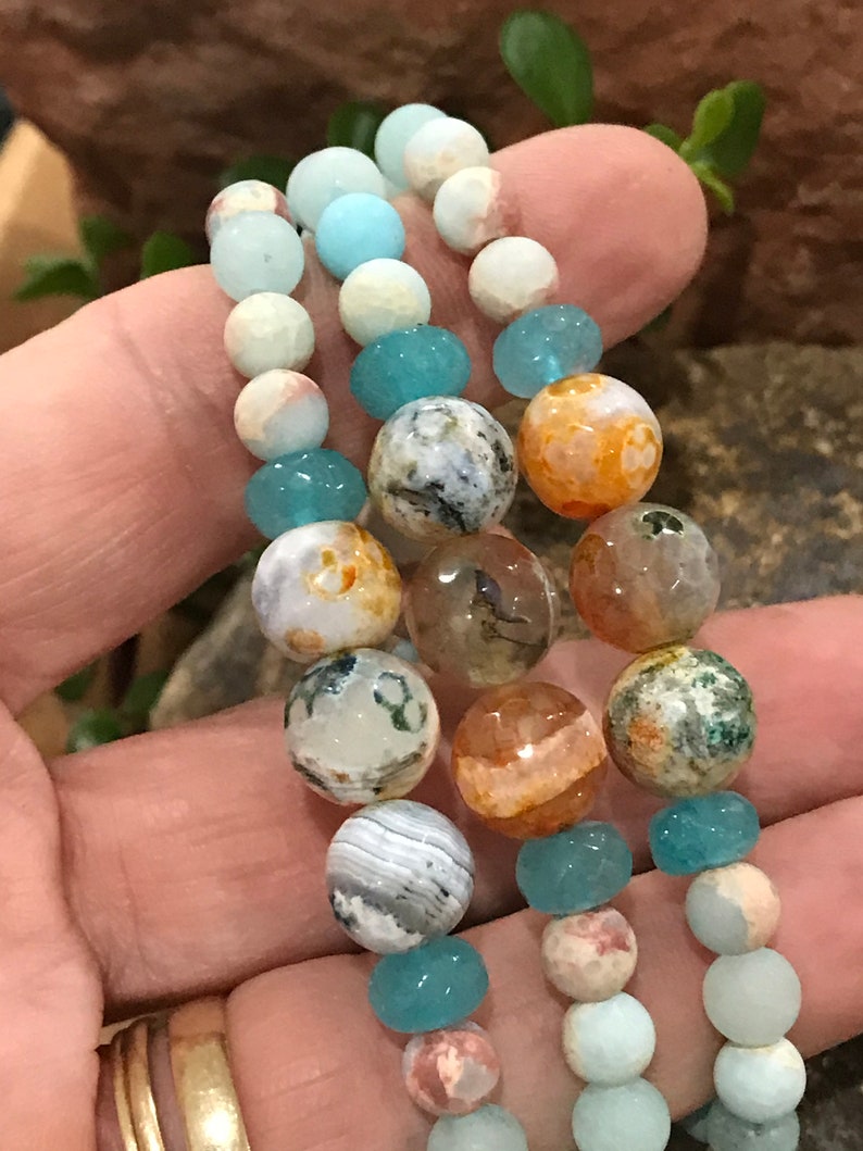 Natural Gem Bracelet Grounding Gemstone Bracelet Boho Style | Etsy