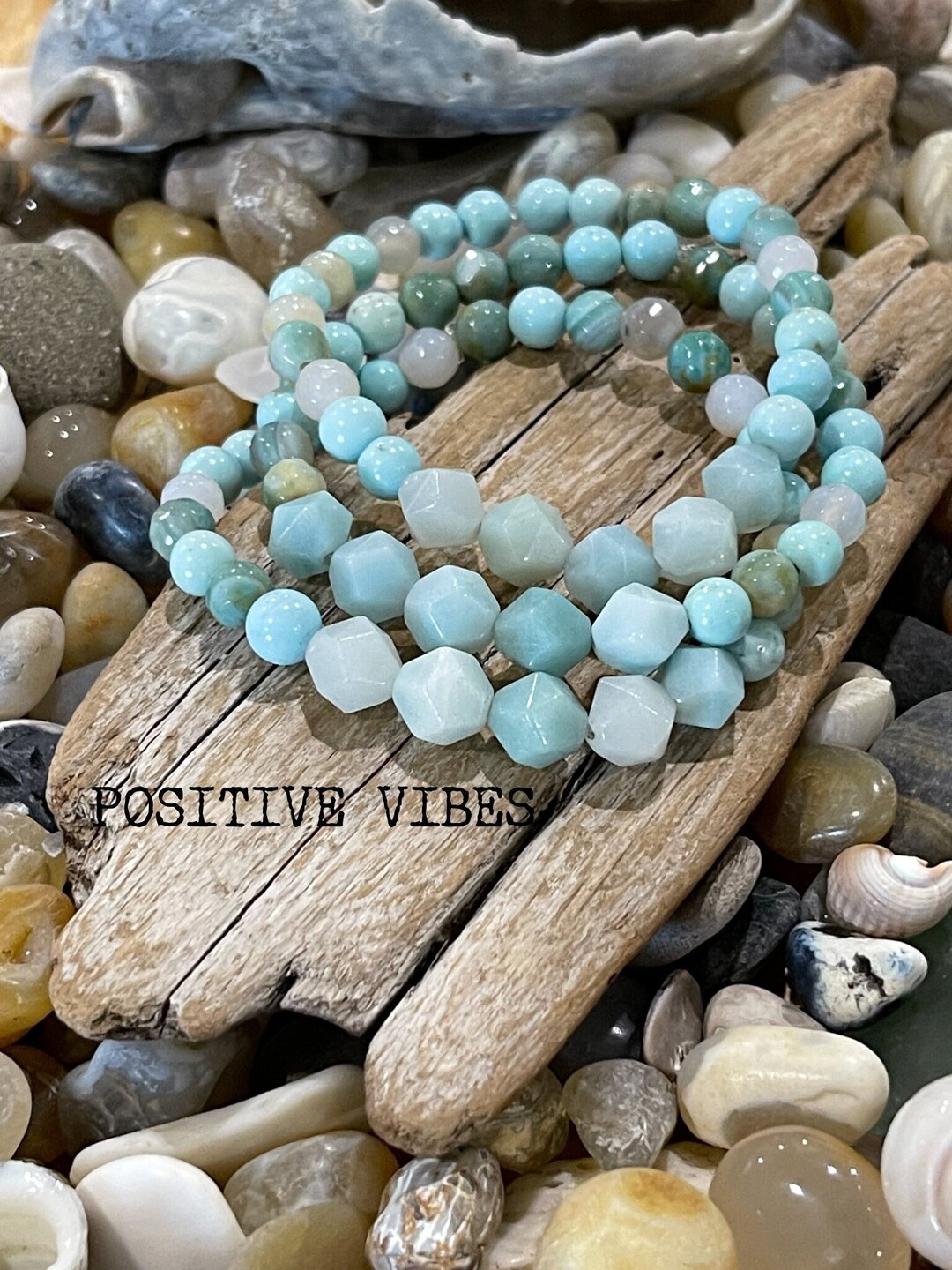 Calming Gemstone Bracelet, Positive Energy Gemstone Bracelet, Healing ...