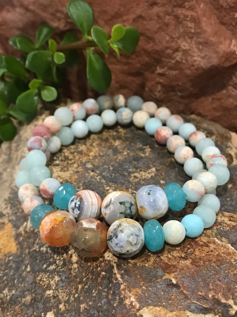 Natural Gem Bracelet Grounding Gemstone Bracelet Boho Style | Etsy