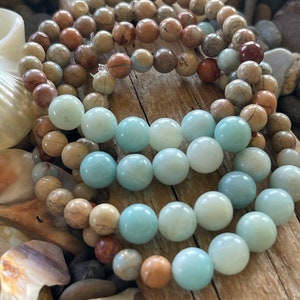 Calming Gemstone Bracelet, Healing Crystal Anxiety Relief Gemstone ...