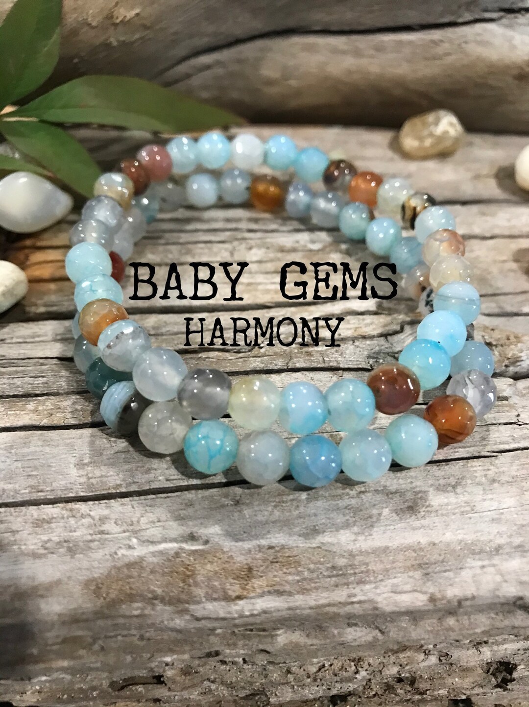 Agate Gemstone Bracelet: Harmony Baby Gems (6mm) - Etsy