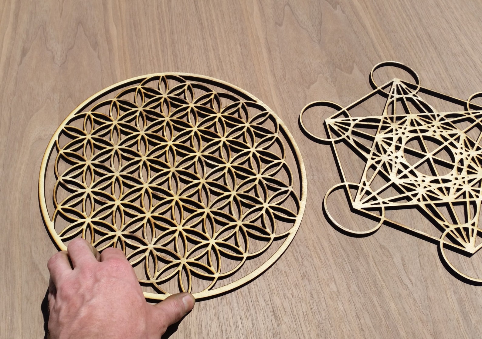 Flower of Life and Metatron's Cube Sustainable Wood - Etsy
