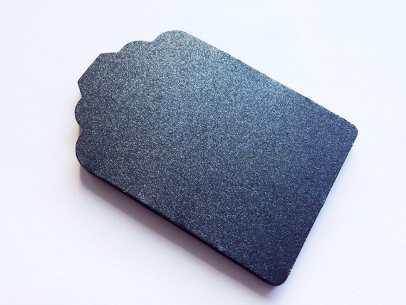 Items similar to Metallic black double sided cardstock gift tag set ...