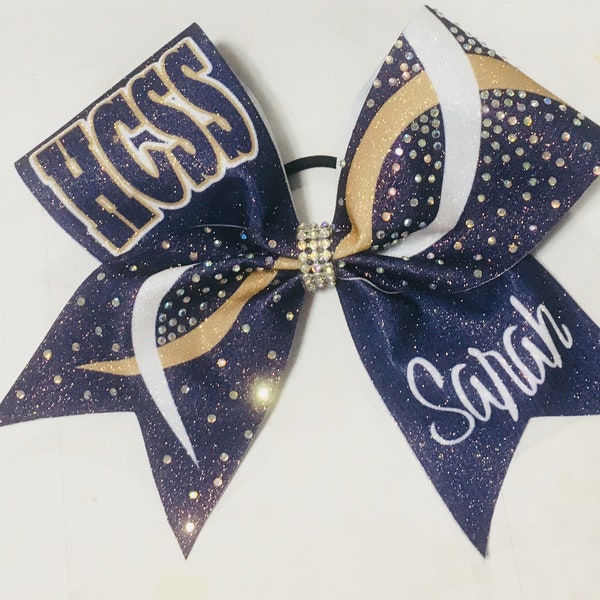 Navy Cheer Bow - Etsy