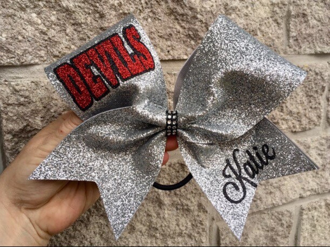 Team Super Glitter Bow With Team Name/name - Etsy