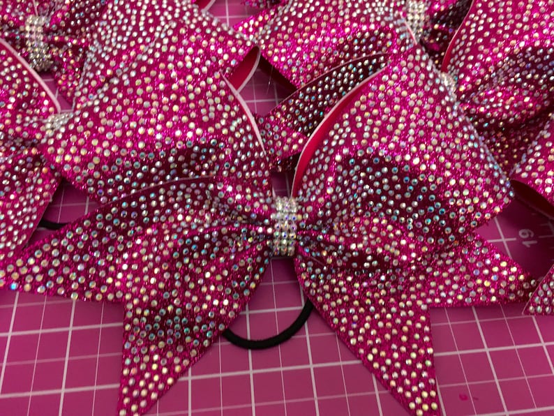 Full Rhinestone Super Glitter Bow fuchsia is Shown | Etsy
