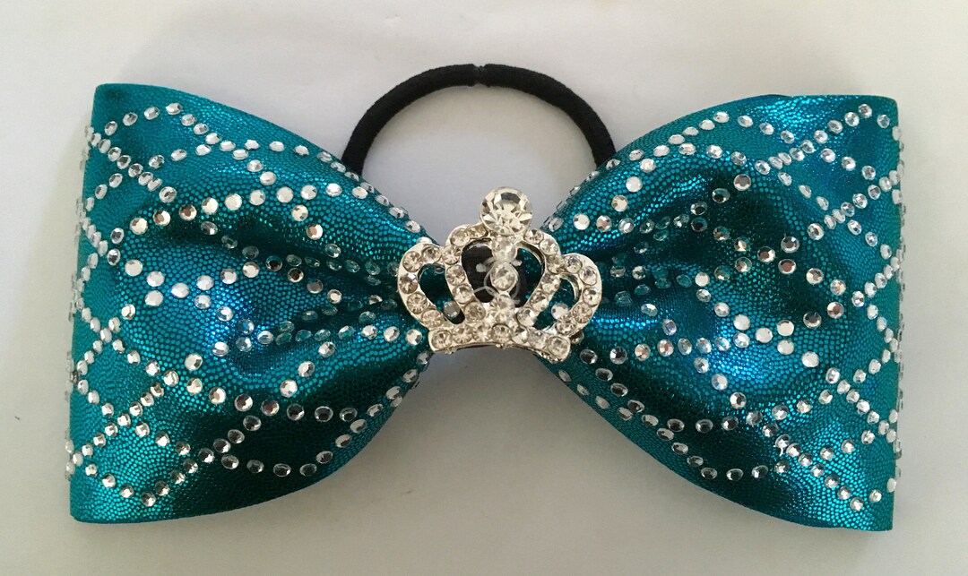 Rhinestone Lattice With Crown Tailless Cheer Bow - Etsy