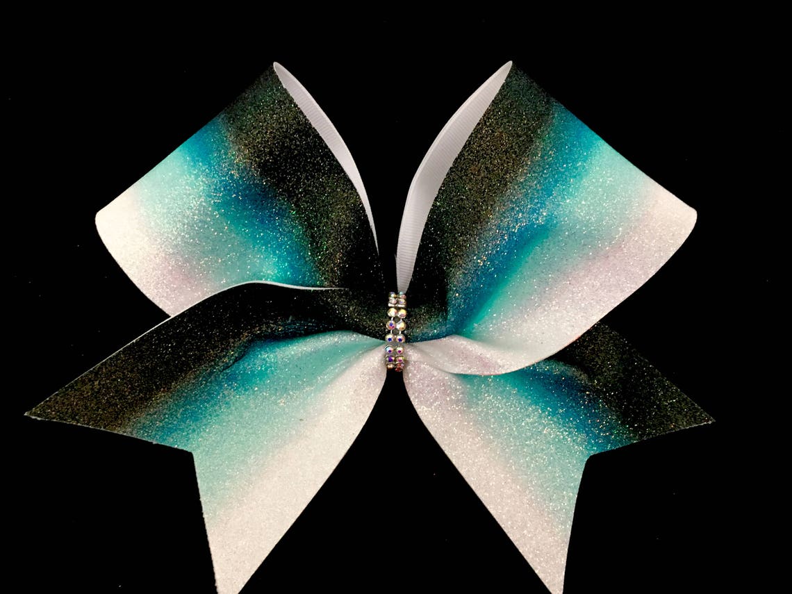 2 Color to White Ombre Glitter Cheer Bow - Etsy