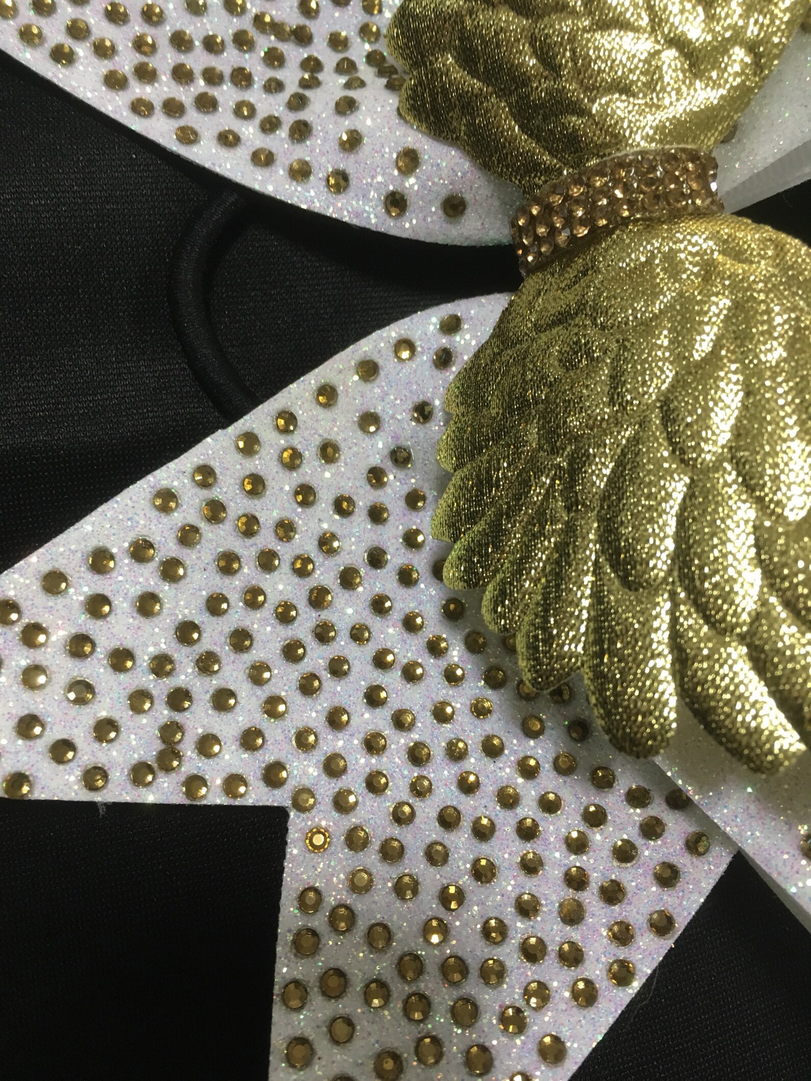 Rhinestone cheer bow gold angel. | Etsy