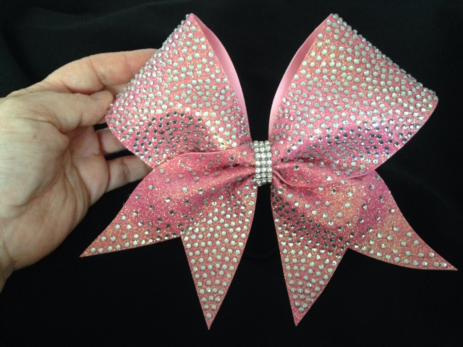 Rhinestone Royalty-texas Cheer Bow in Pretty Pink Glitter. - Etsy