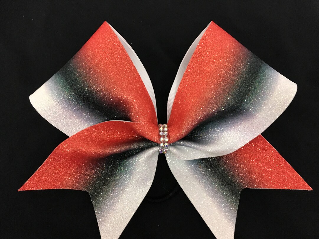 2 Color to White Ombre Glitter Cheer Bow - Etsy
