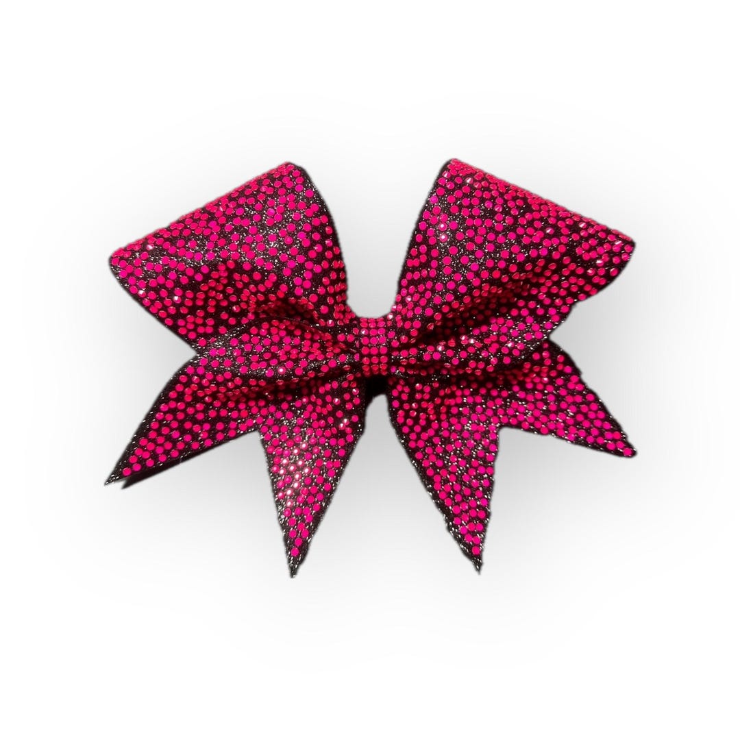 Neon Pink Rhinestone Bow - Etsy