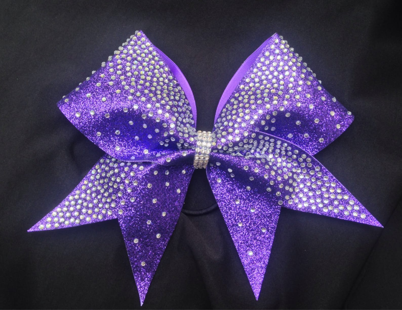 Regal Purple Glitter Cheer Bow – Rhinestone Waterfall - Etsy