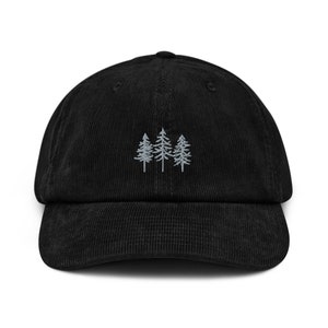 Pine Trees Embroidered Corduroy Hat in Multiple Colors - Etsy