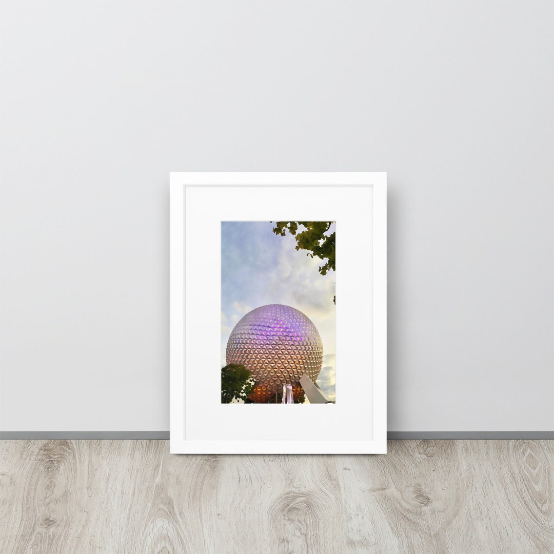 Epcot Watercolor Matte Paper Framed Poster With Mat in Multiple Sizes ...