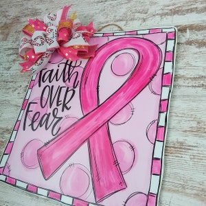 Breast Cancer Support Hanger, Inspirational Decor, Pink Fundraiser ...