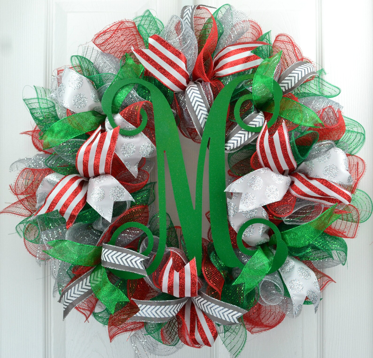Monogram Christmas Wreath Letter Christmas Wreath Initial - Etsy
