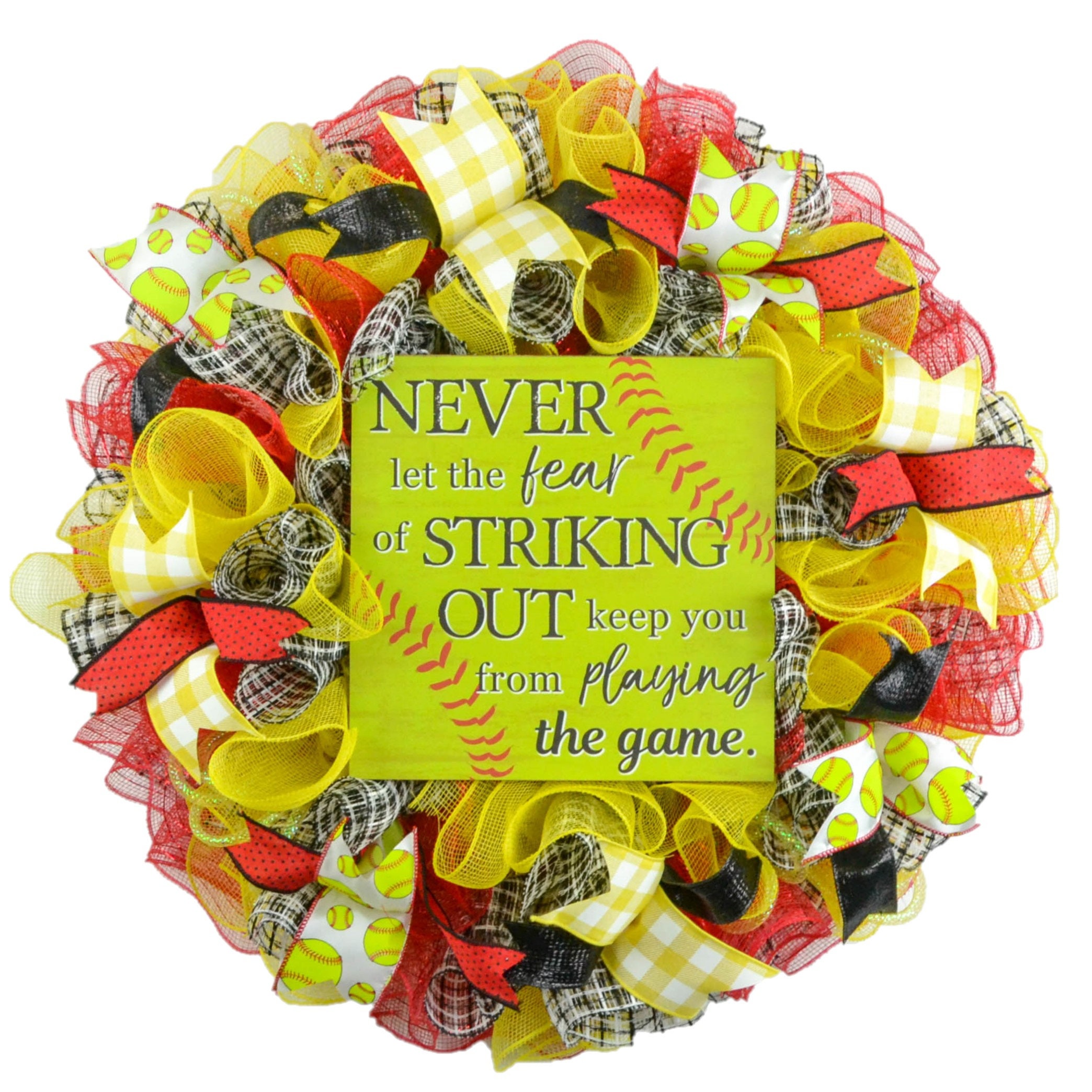 Softball Wreath for Front Porch Decoration, Soft Ball Wreaths for ...