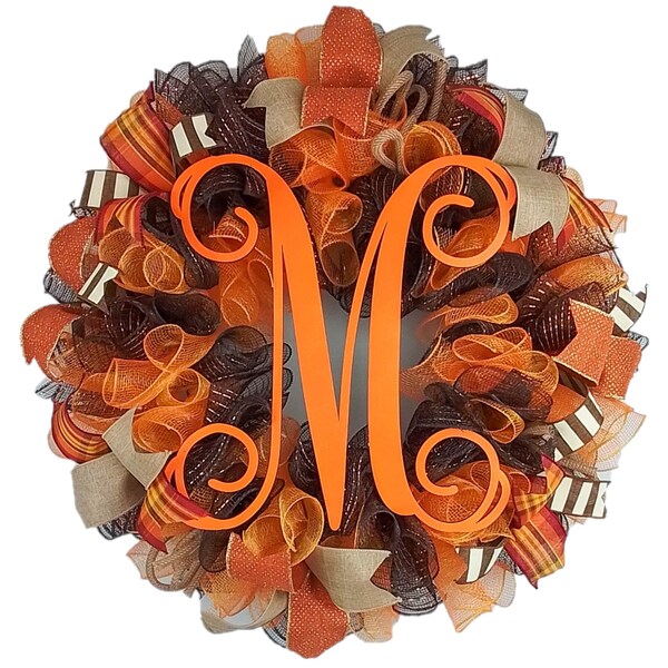 Fall Monogram Wreath - Etsy
