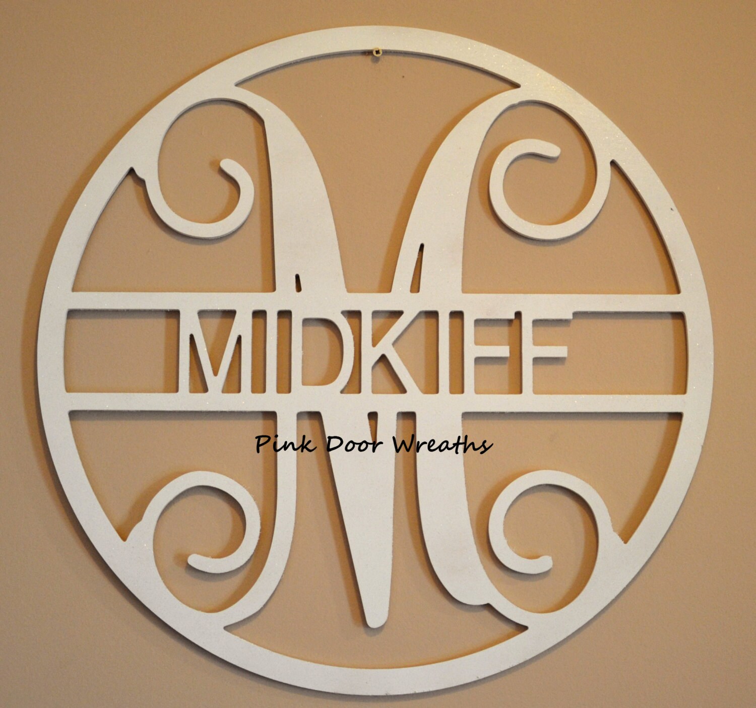 Monogram Christmas Gift Circle Monogram Decor Monogram | Etsy