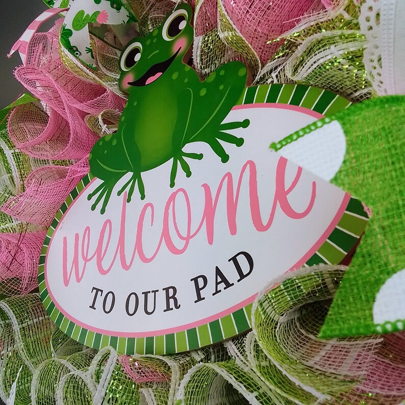 Welcome to Our Pad Frog Wreath Spring Summer Front Door - Etsy