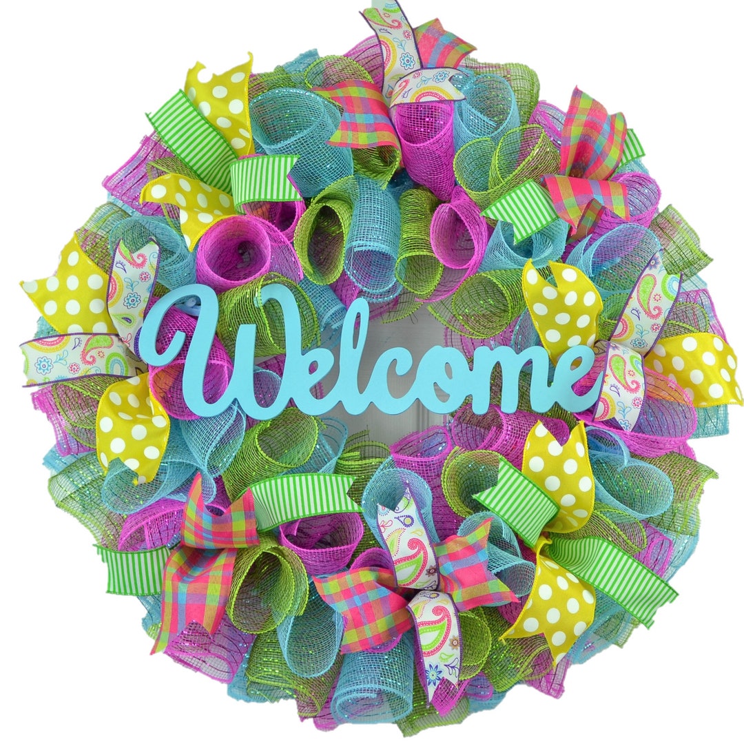 Everyday Spring Wreath, Bright Summer Door Decor, Spring Wreaths for ...