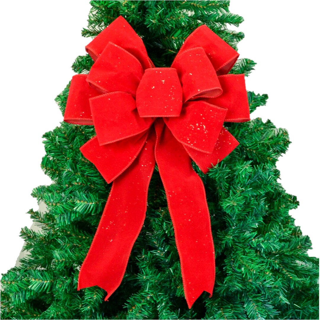 Outdoor Christmas Bow, Red Christmas Bows for Fence Line, Set of Red ...