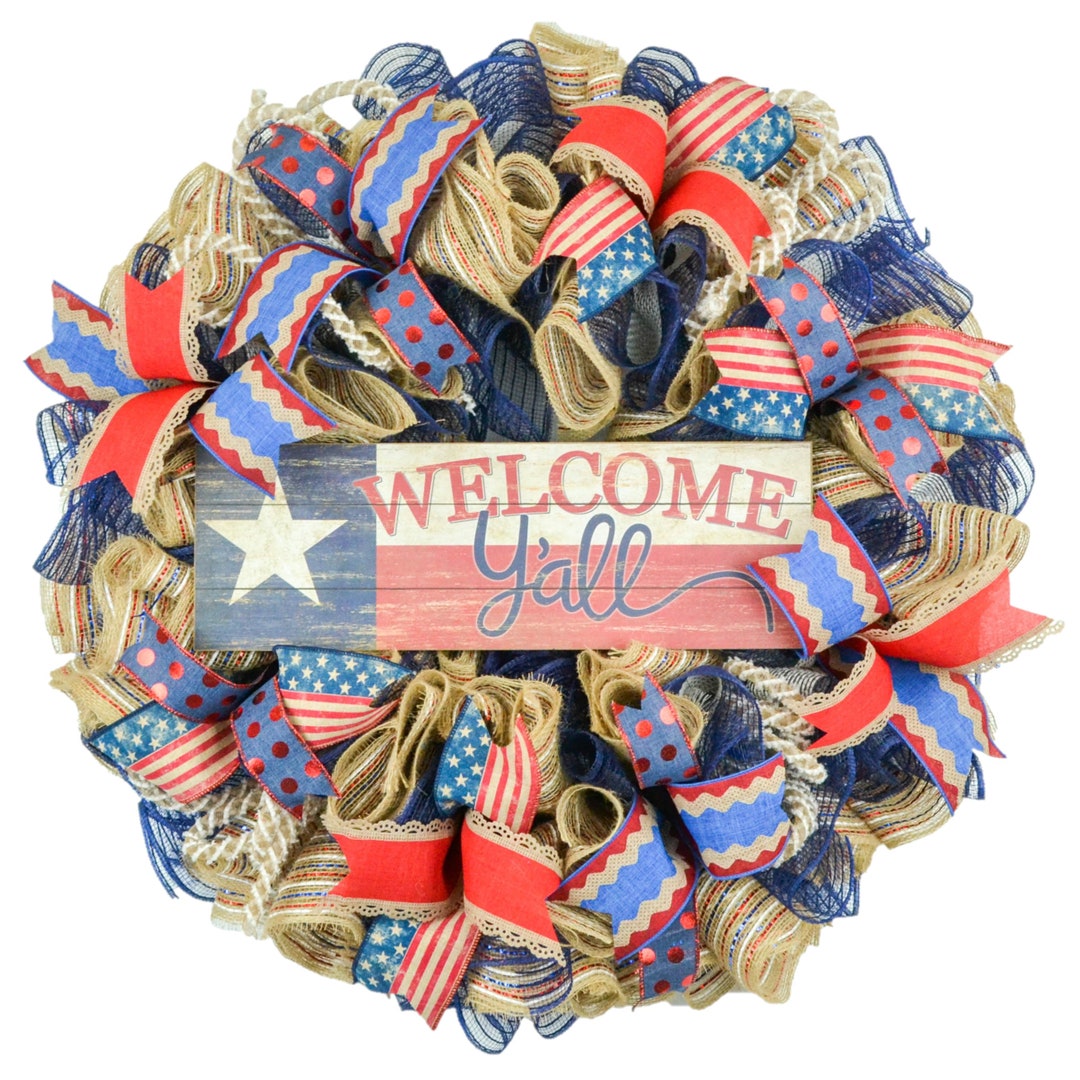 Texas Wreaths for Front Door, Texas Flag Wreath, Texas Decor, Farmhouse ...