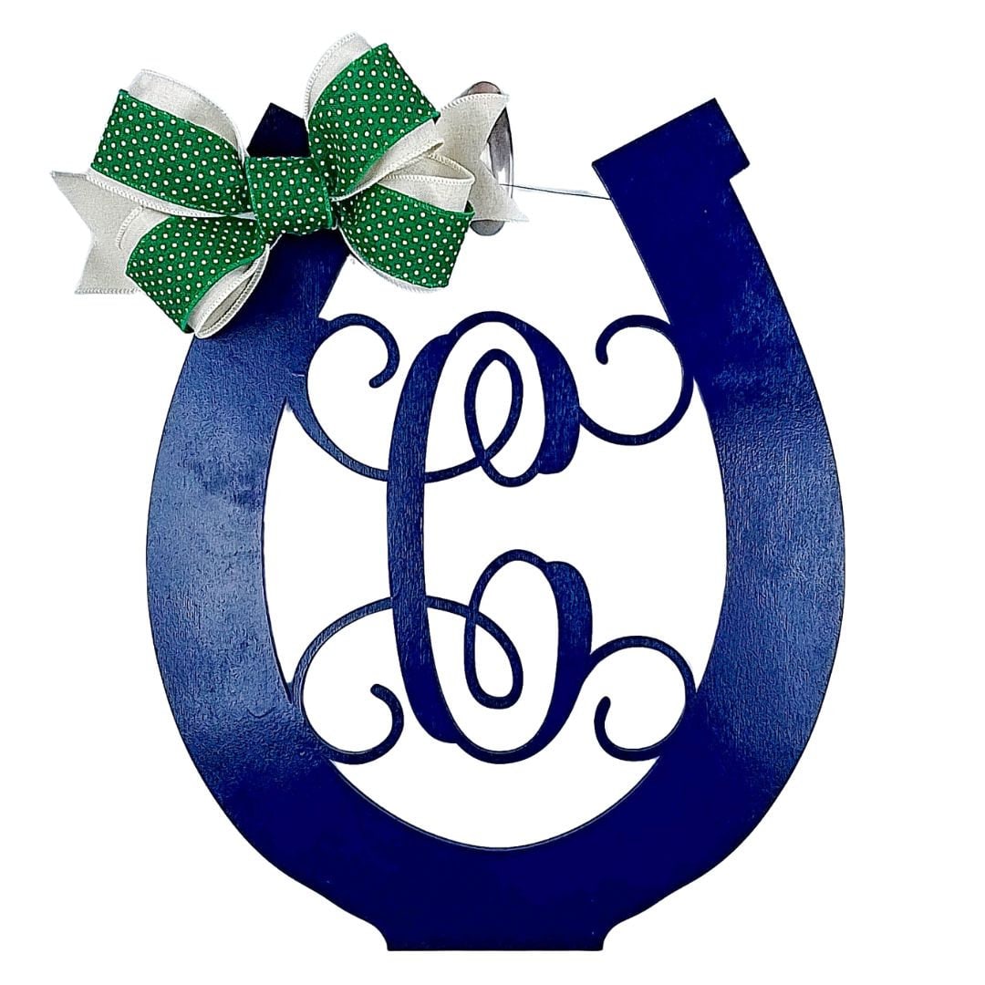 Horseshoe Monogram Door Hanger, Kentucky Derby Party Decor ...