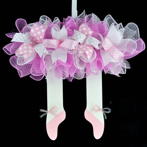 Ballerina Wreath, Ballet Door Hanger, Little Girl Decor, Pink and White ...