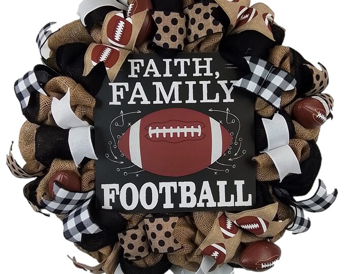 Fall Football Wreath for Your Front Door for the Sports Enthusiast This ...