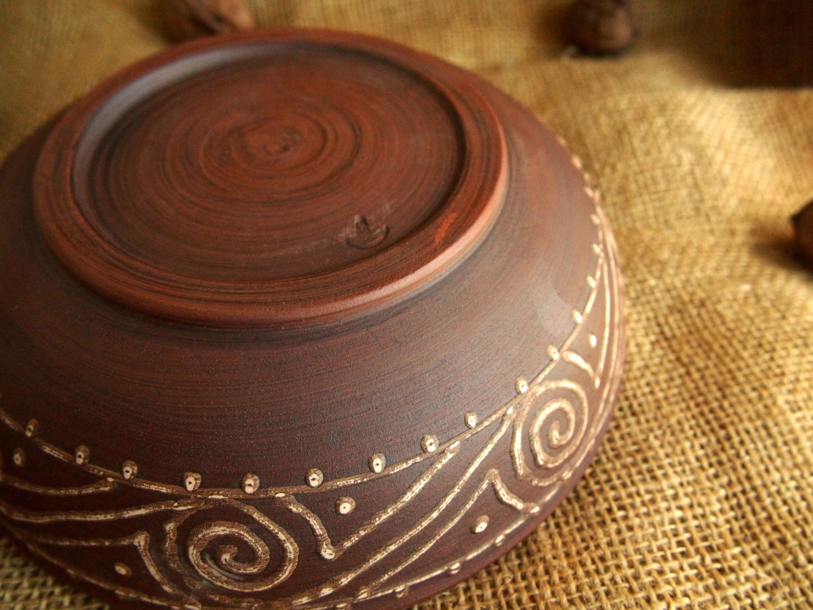 Handmade Red Clay Bowl – Folk Pottery Serving Dish – Unglazed Earth ...
