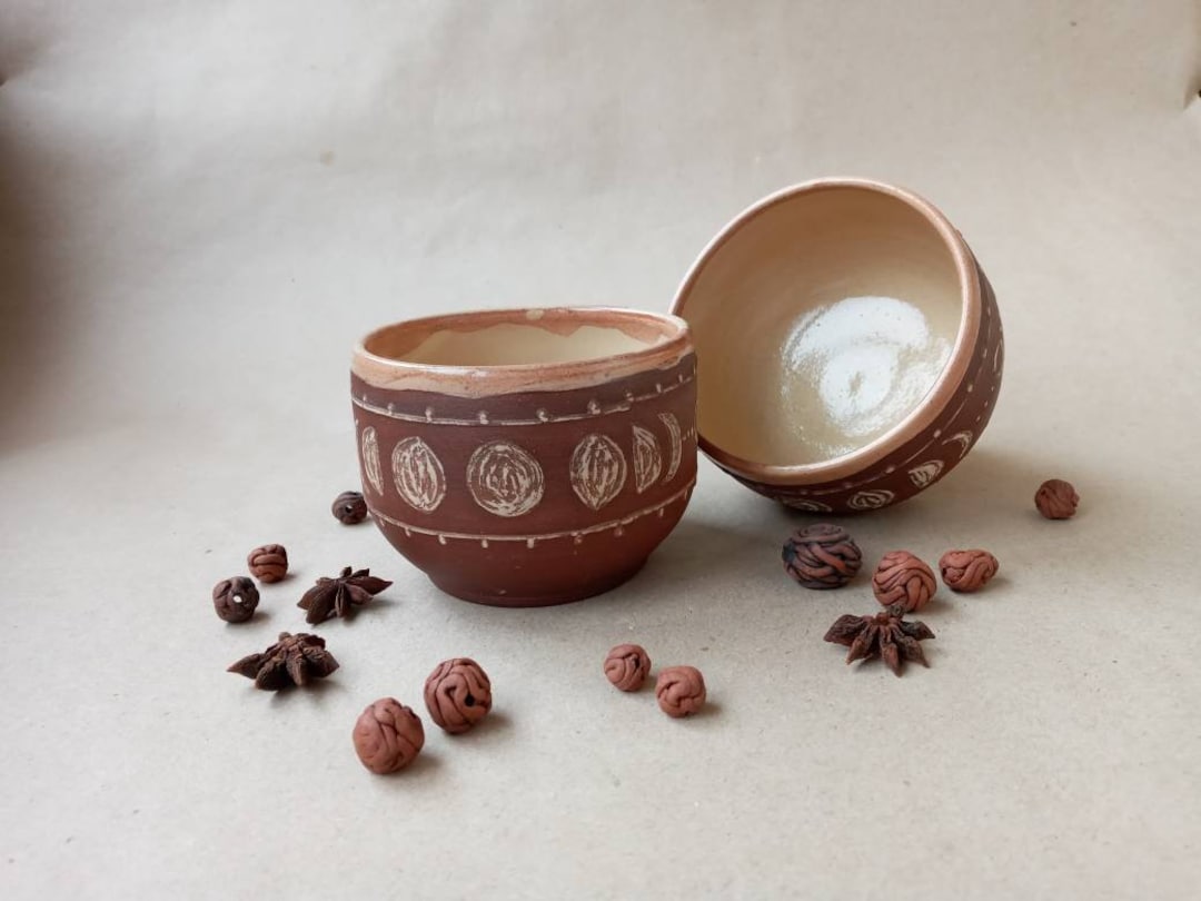 Moon Phases TEA CUP Without Handle Unglazed Simple Ceramic MUG ...